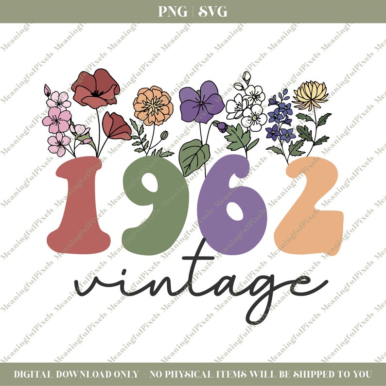 Vintage 1962 SVG & PNG - Etsy