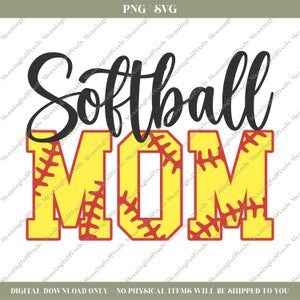 Softball Mom SVG & PNG - Etsy