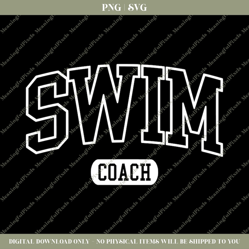 Swim Coach SVG & PNG - Etsy