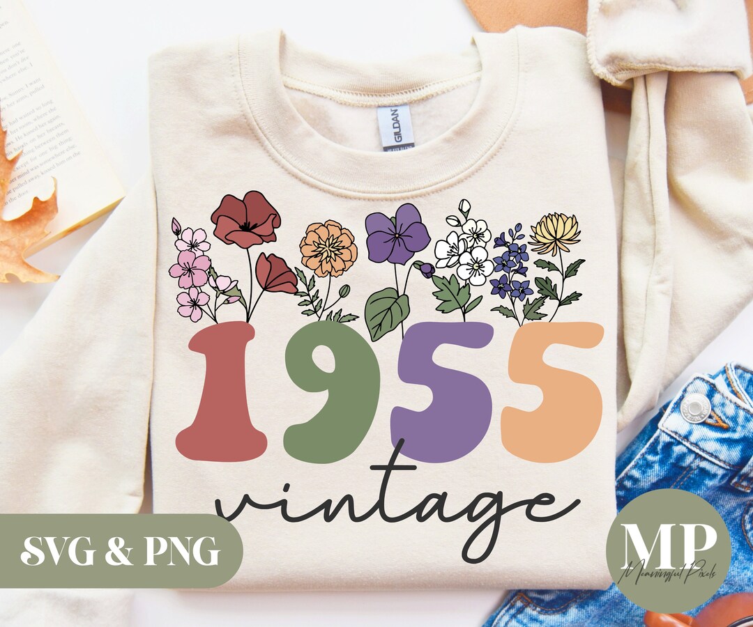 Vintage 1955 SVG & PNG - Etsy