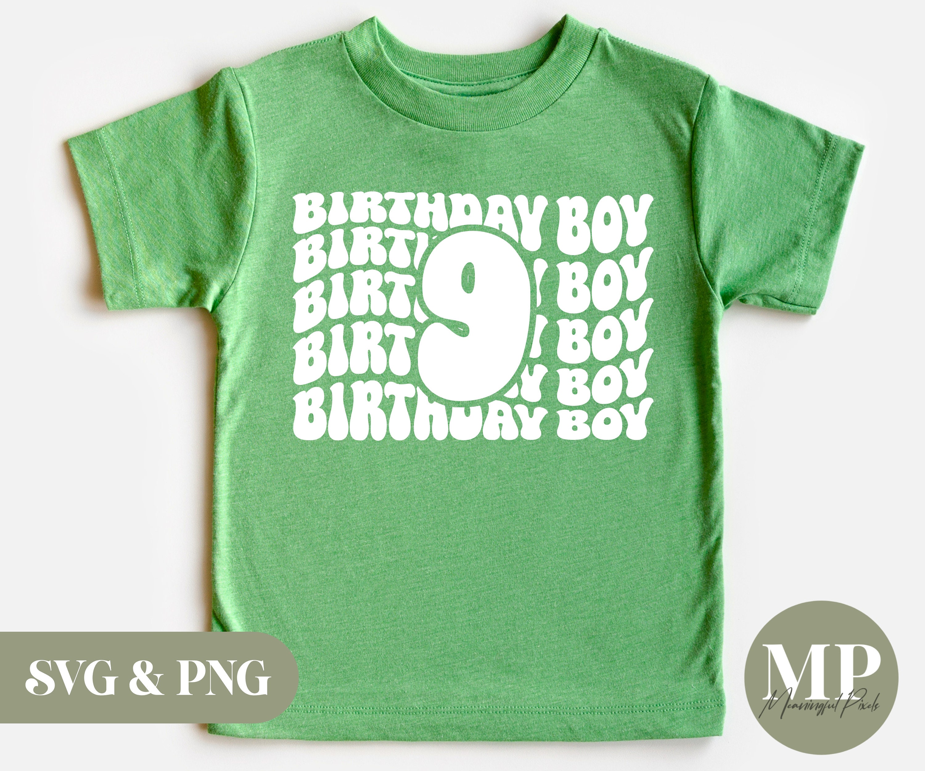 Birthday Boy Nine Years Old 9th Birthday SVG & PNG - Etsy
