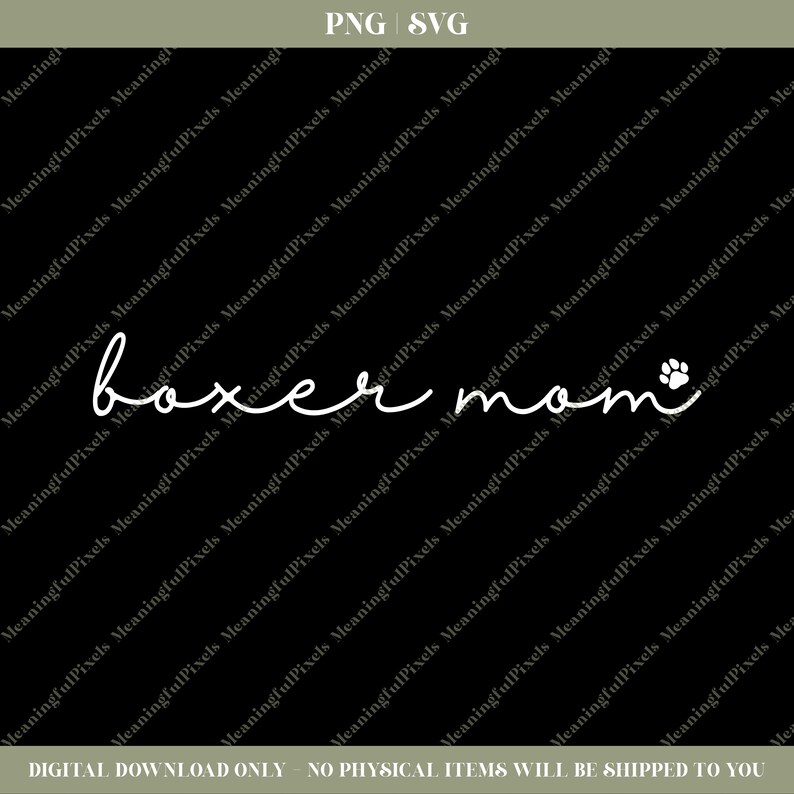 Boxer Mom | Boxer SVG & PNG - Etsy