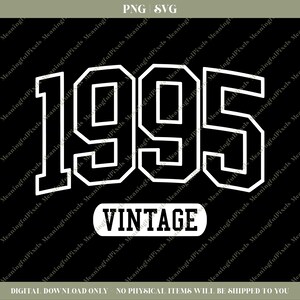 Vintage 1995 SVG & PNG - Etsy
