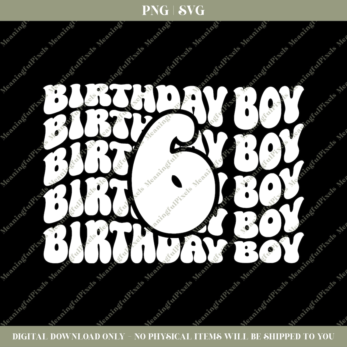 Birthday Boy Six Years Old 6th Birthday SVG & PNG - Etsy