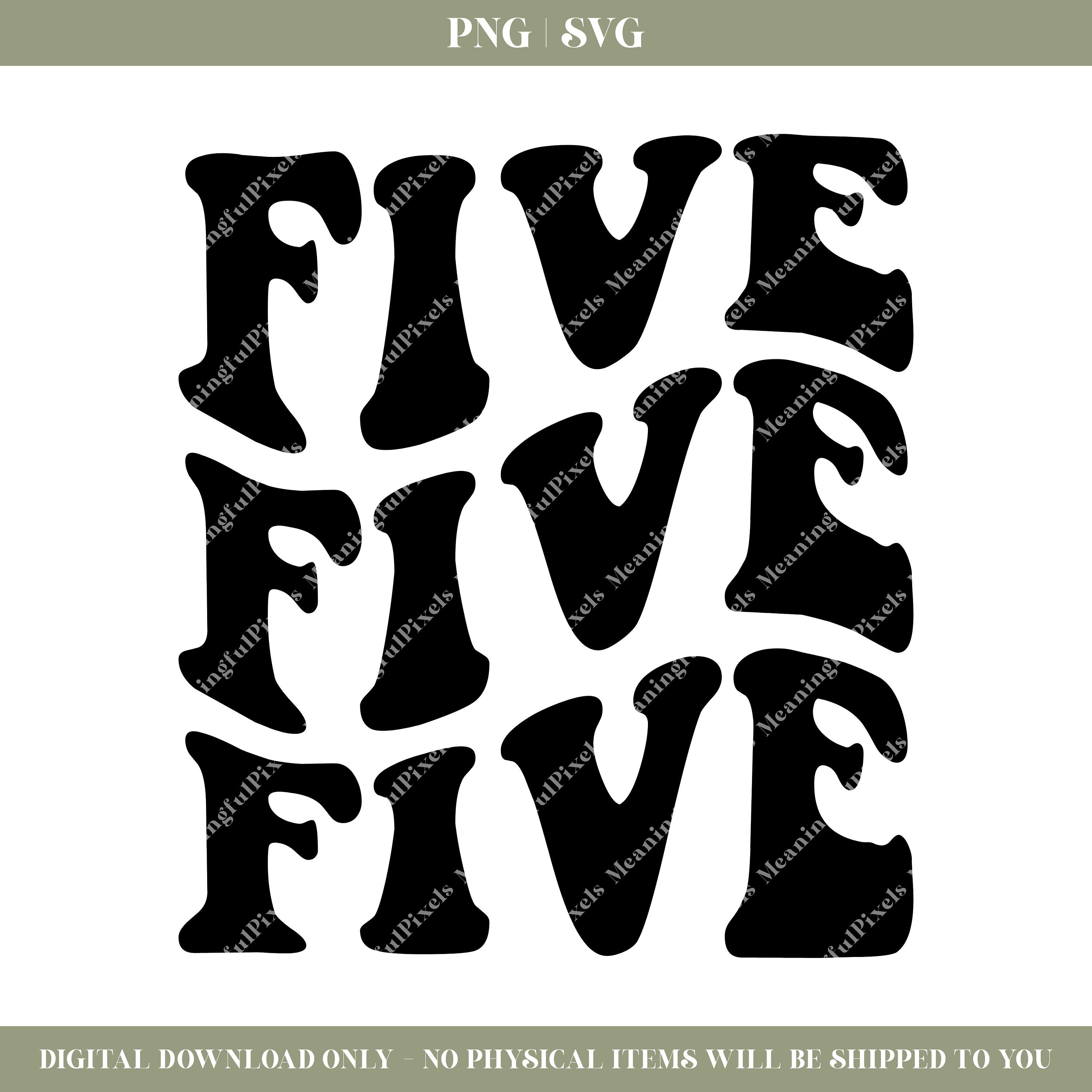Five Five Years Old 5th Birthday SVG & PNG - Etsy