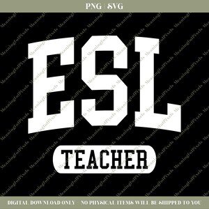 ESL Teacher SVG & PNG - Etsy