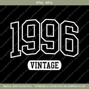 Vintage 1996 SVG & PNG - Etsy