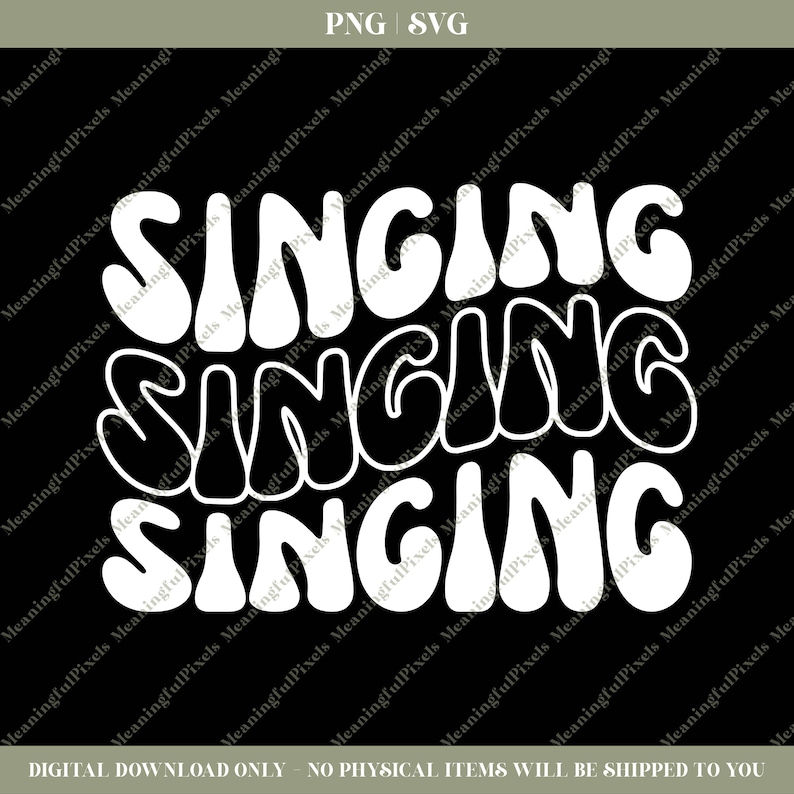 Singing SVG & PNG - Etsy