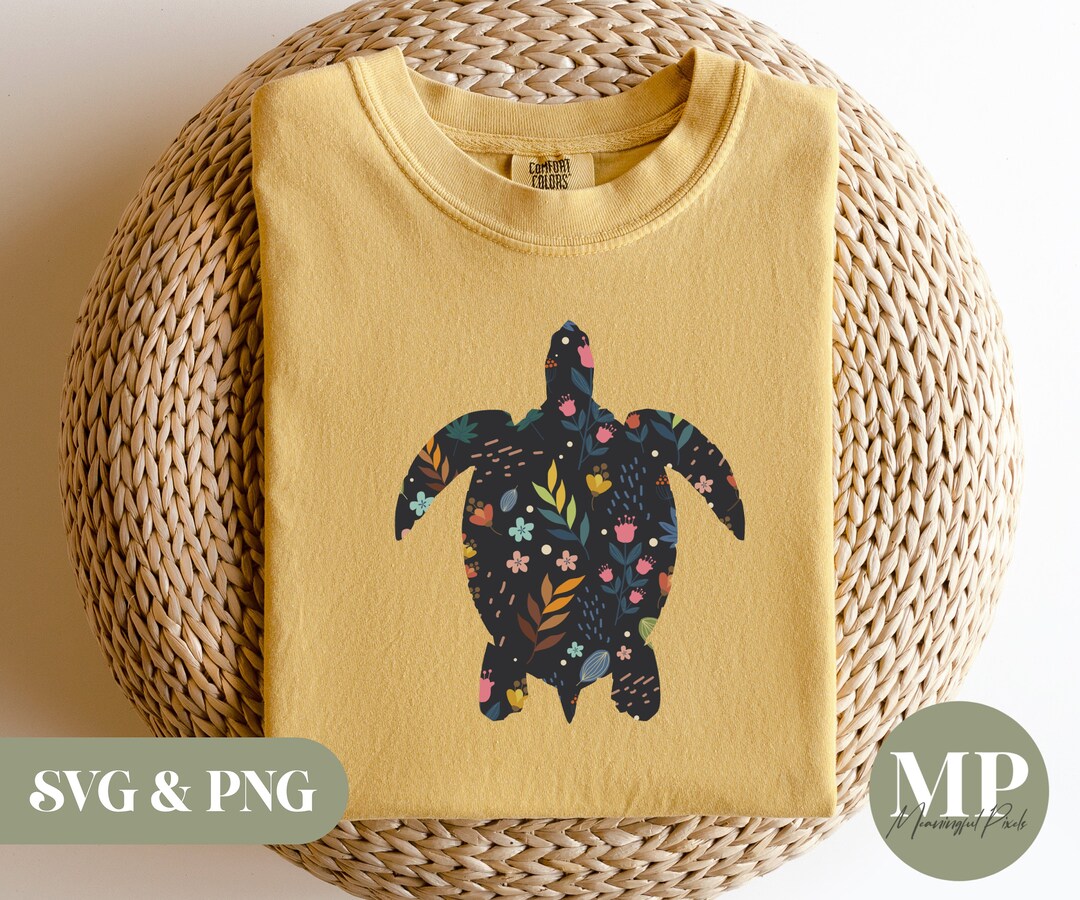 Floral Turtle | Turtle SVG & PNG - Etsy