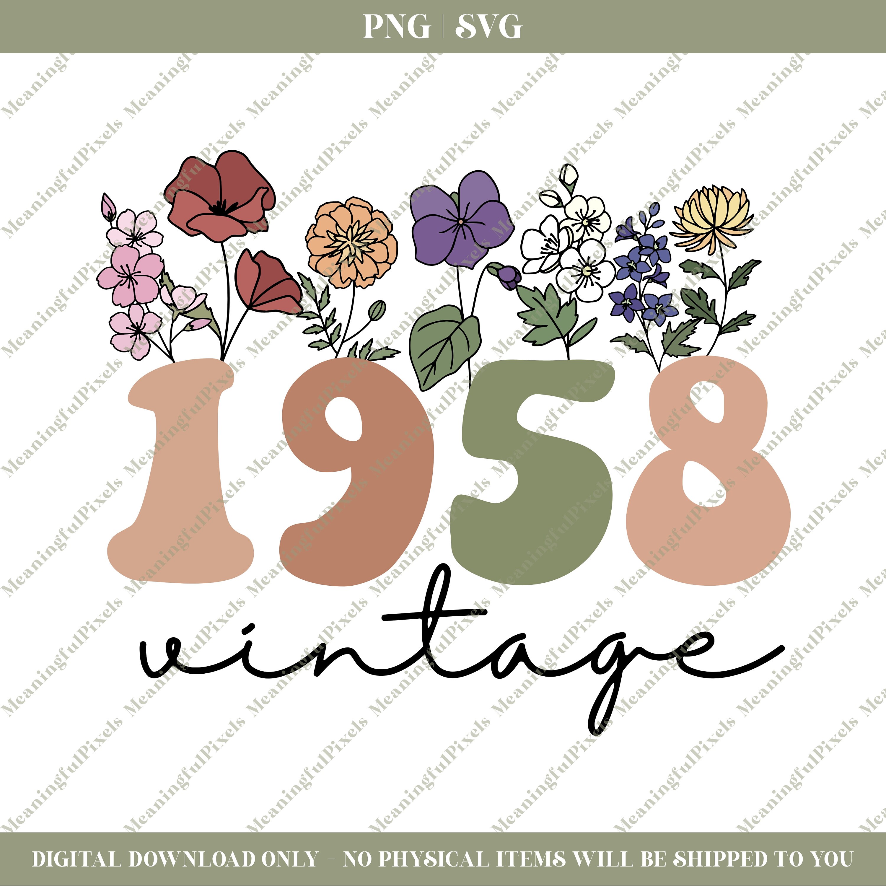 Vintage 1958 SVG & PNG - Etsy