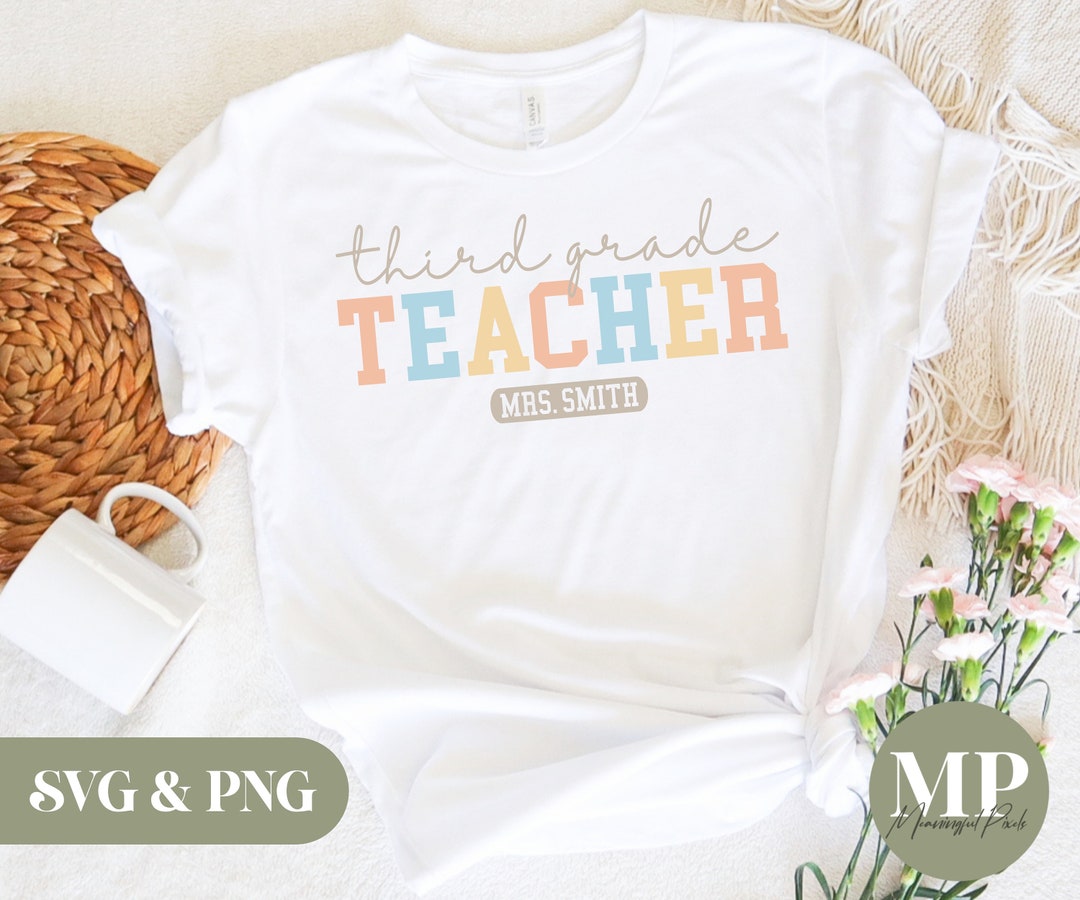 Custom Third Grade Teacher SVG & PNG - Etsy