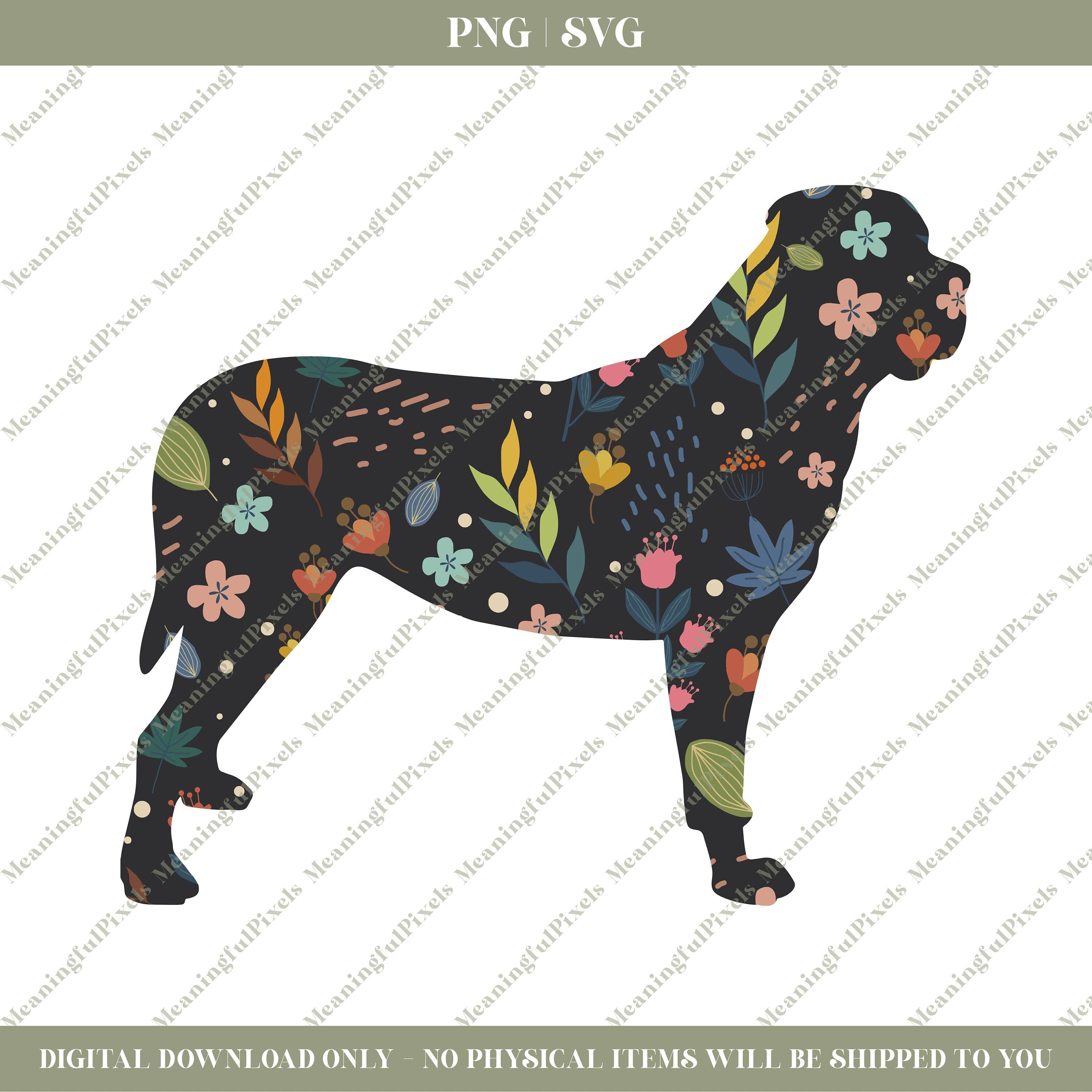 Floral Mastiff Mastiff SVG & PNG - Etsy