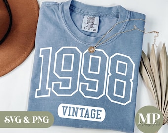 1998 Birthday Svg, Vintage 1998 SVG Clipart, Vintage 1998 Cut File ...