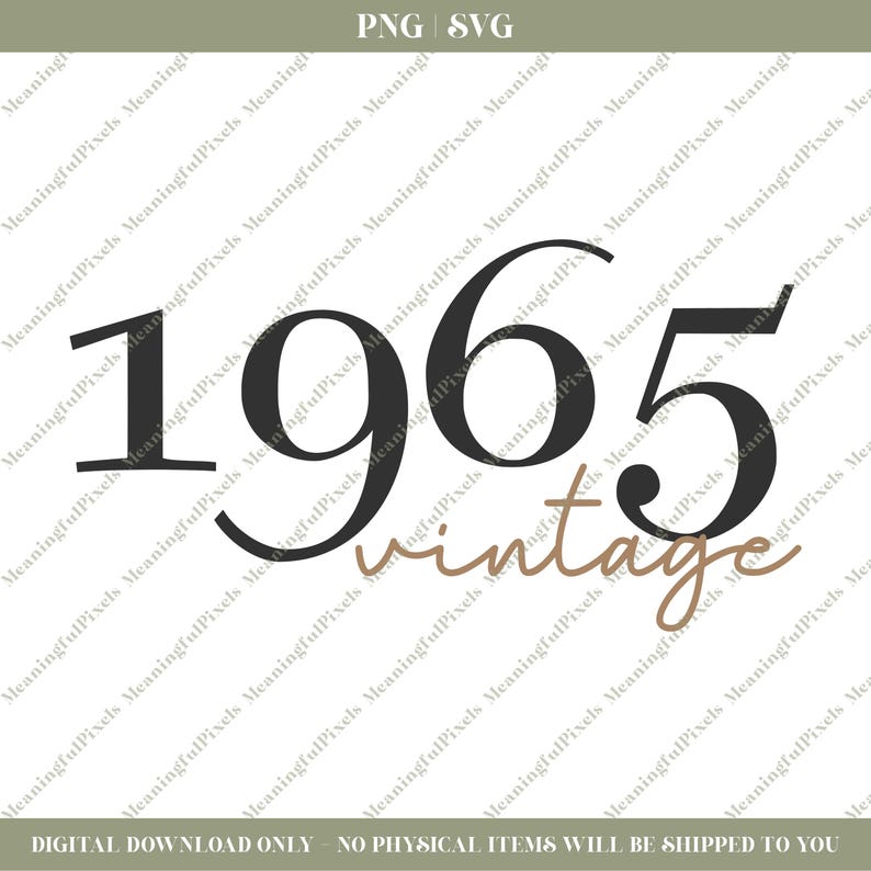 Vintage 1965 SVG & PNG - Etsy