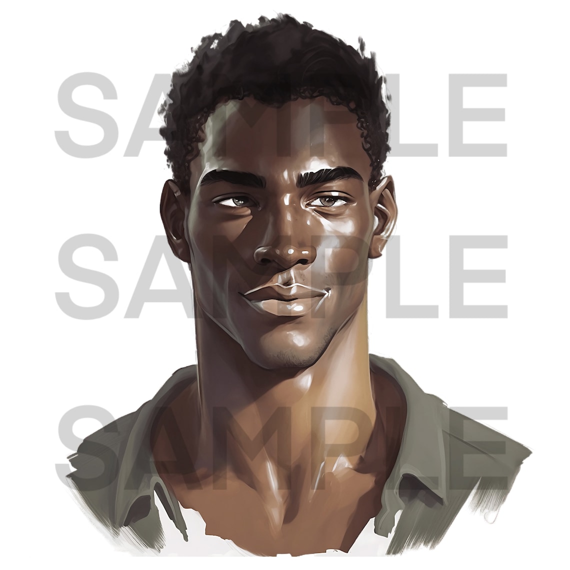 Black Man Png African American Man Png Modern Gouache Black - Etsy