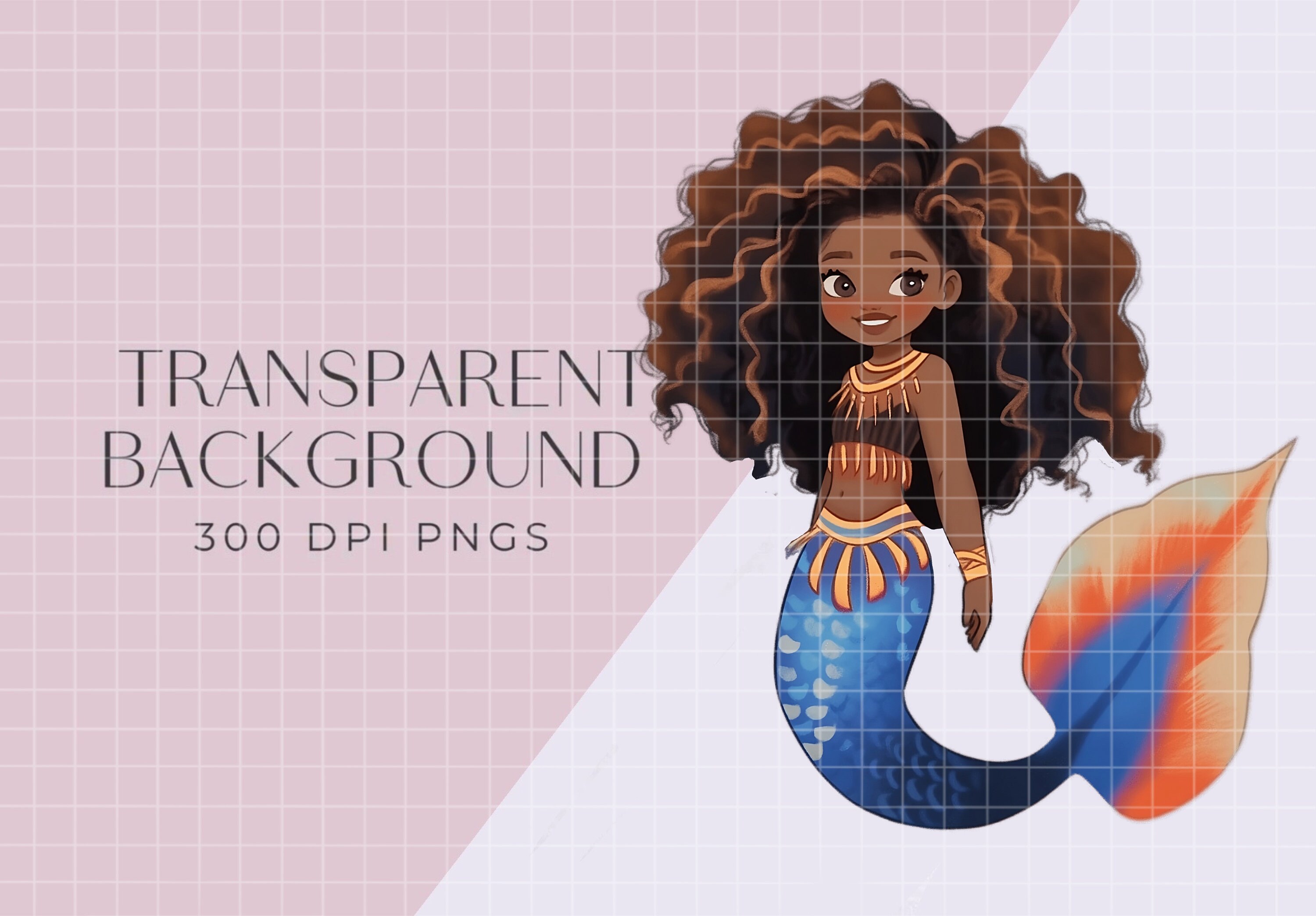 Black Mermaid Clipart, Black Mermaid Png, African American Mermaid ...