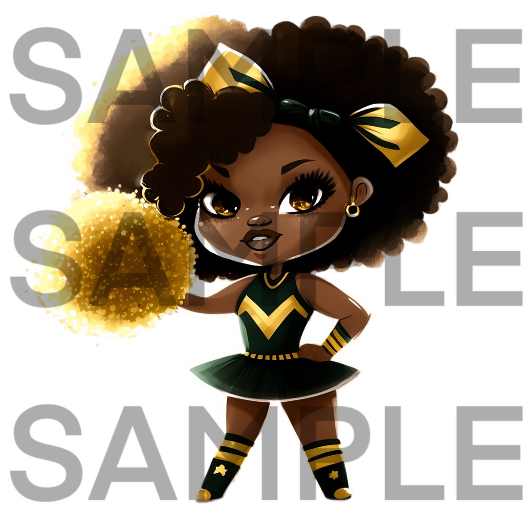 Afro American Cheerleader, Black Cheerleader Png, Cheerleader ...