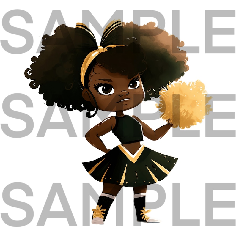 Afro American Cheerleader, Black Cheerleader Png, Cheerleader ...