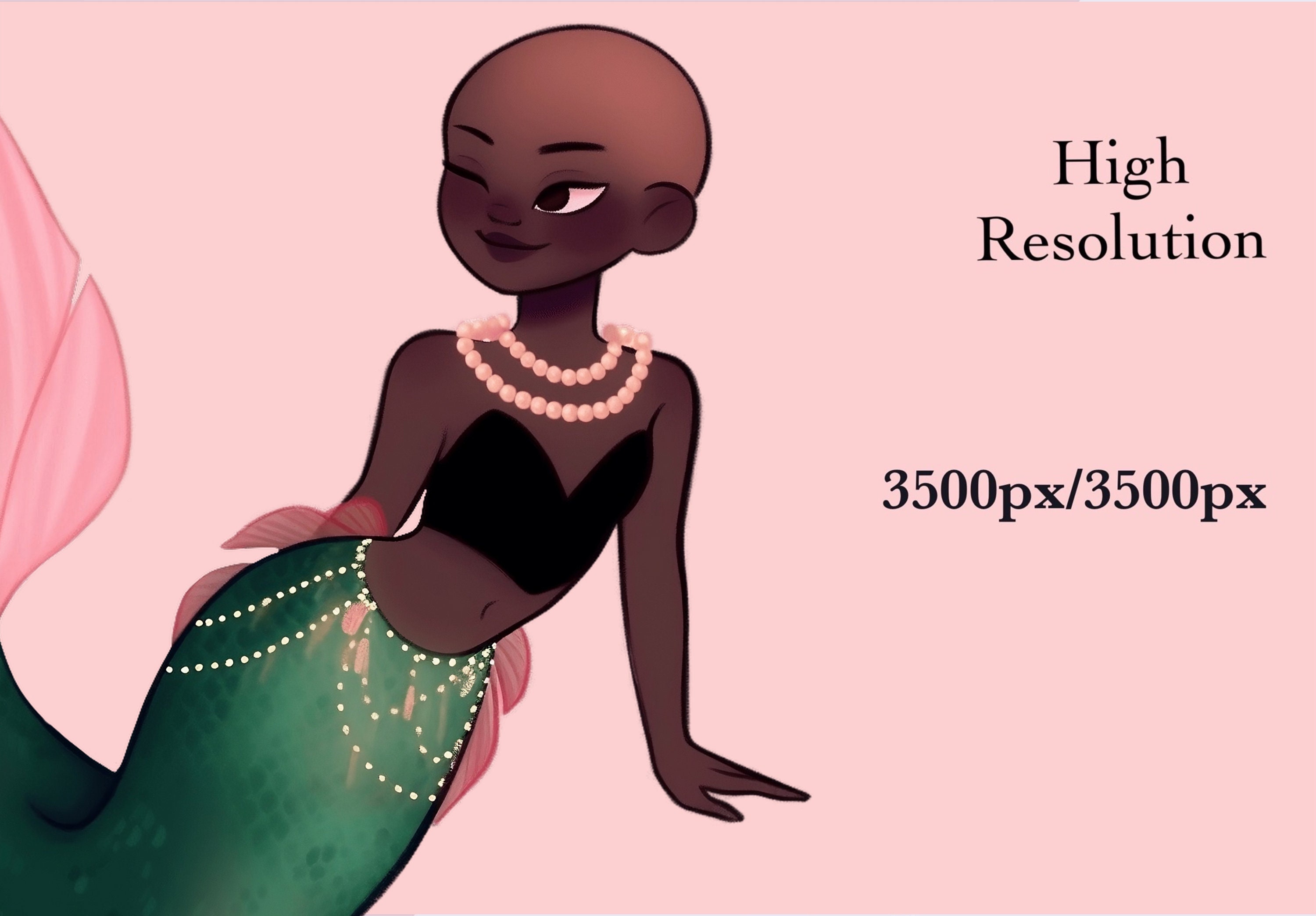 Black Mermaid Png, African American Mermaid Png, Dark Skin Mermaid Png ...