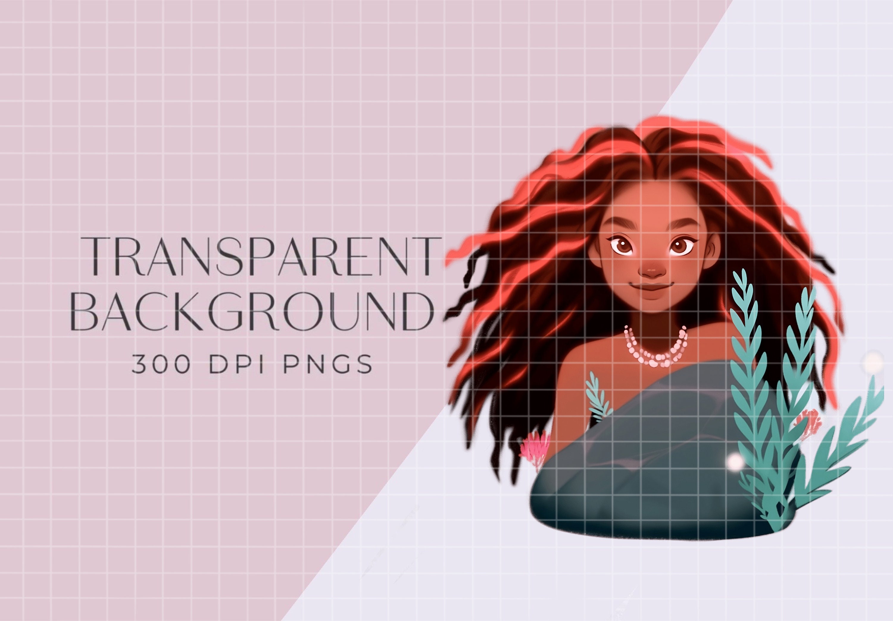 Black Mermaid Clipart, Black Mermaid Png, Little Mermaid Black, African ...