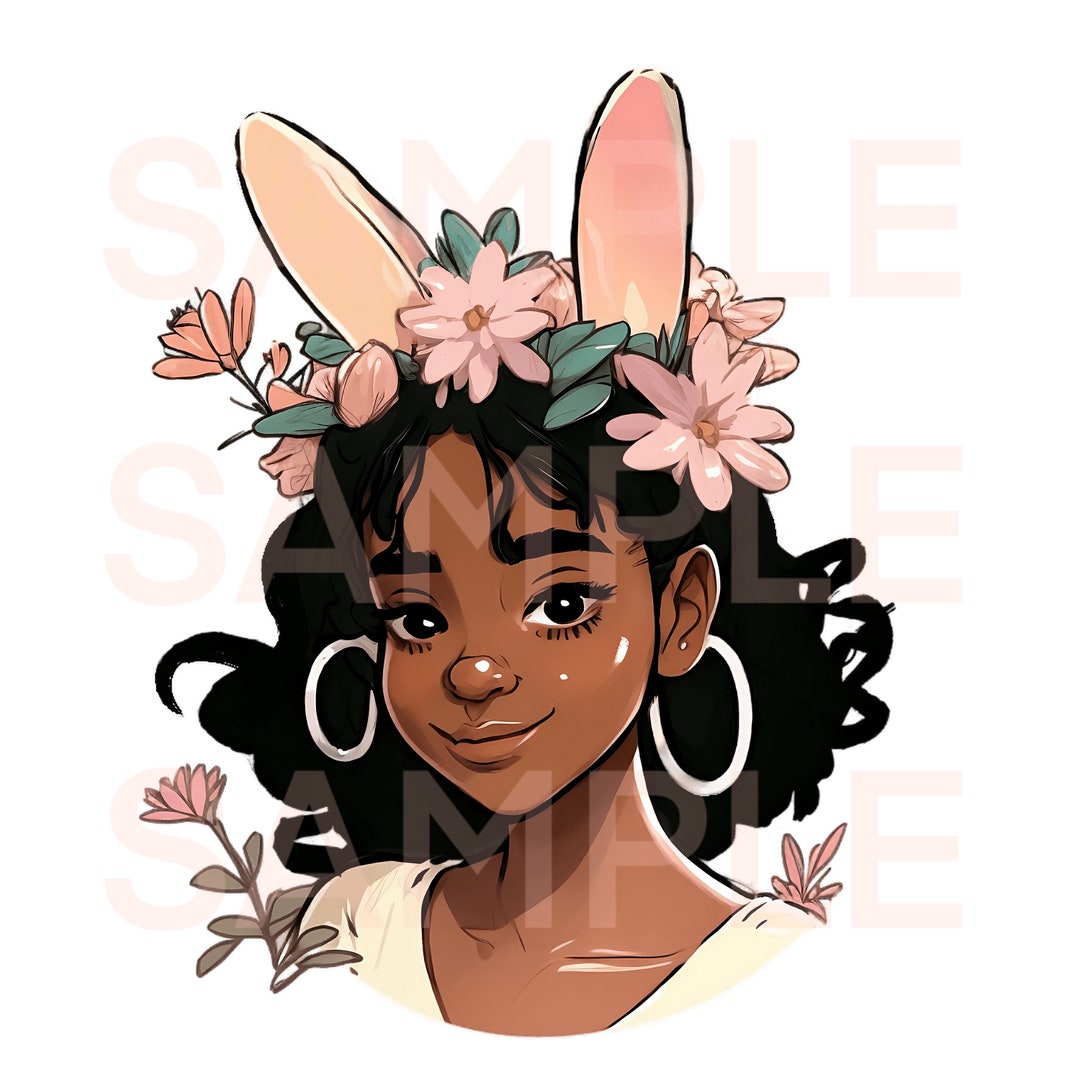 Black Woman Easter Png, African American Easter Png, Bunny Girl Png ...