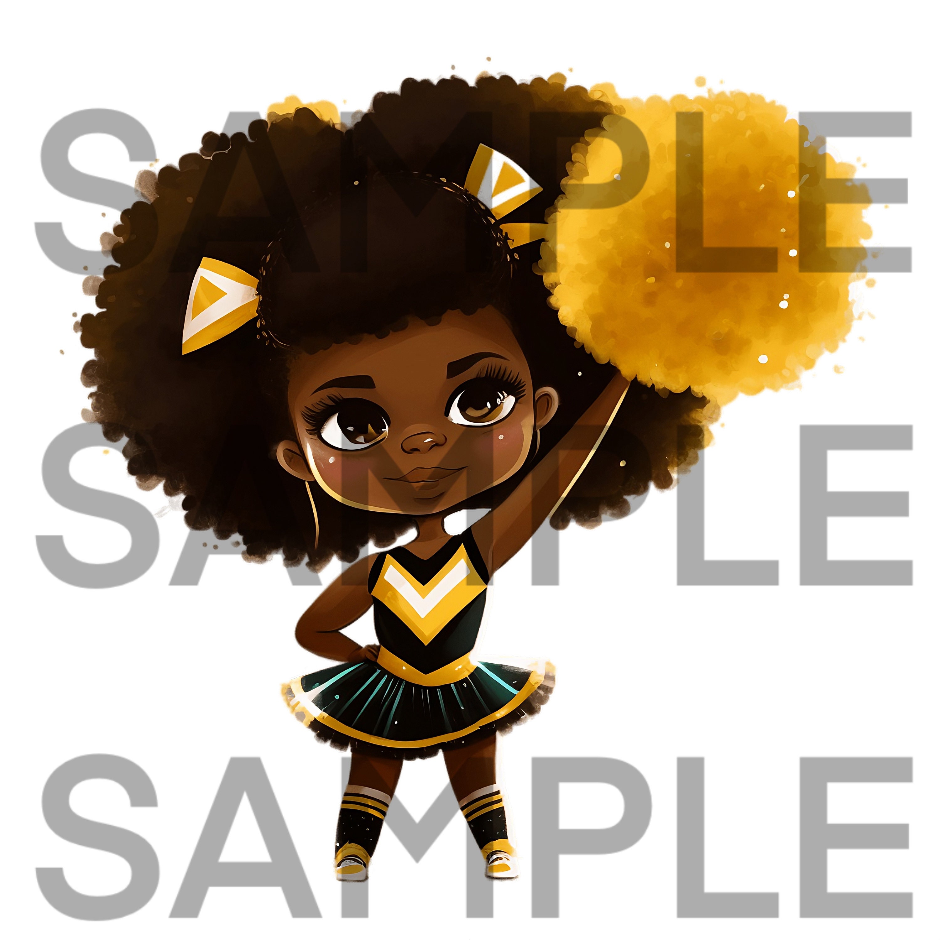 Black Cheerleader Png, African American Chibi, African Cheerleader ...