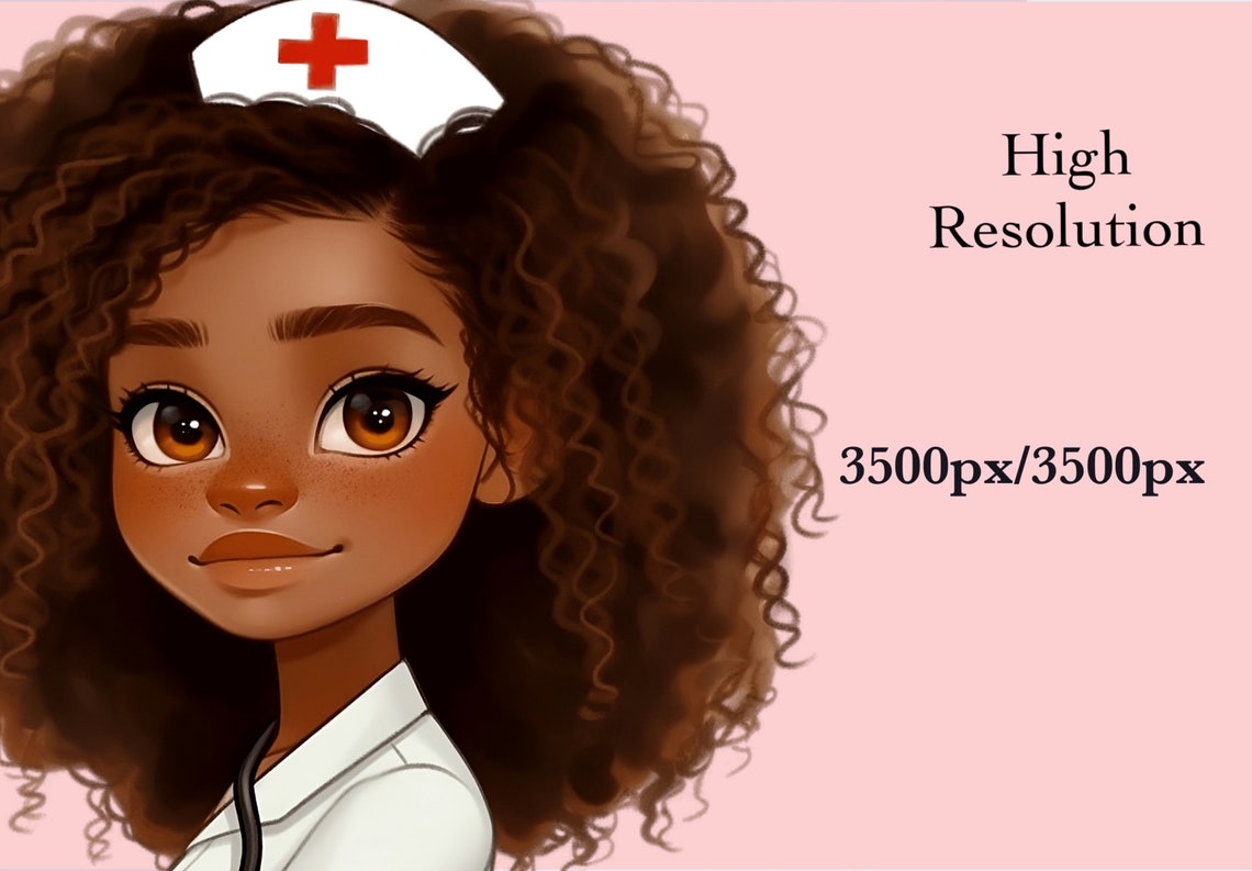 Black Nurse Png, African American Nurse Png, Black Nurse Clipart, Dark ...