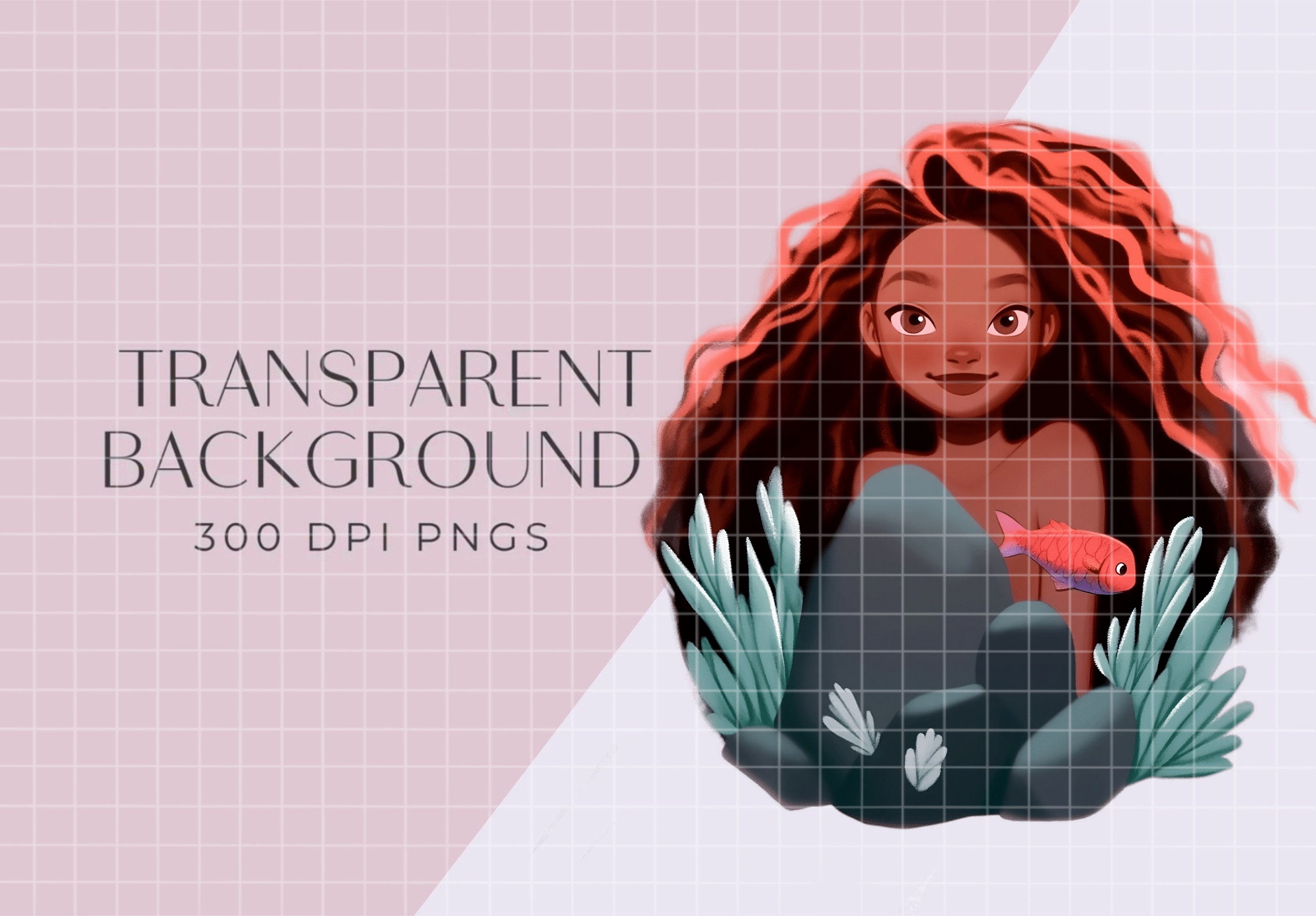 Black Mermaid Clipart, Black Mermaid Png, Little Mermaid Black, African ...
