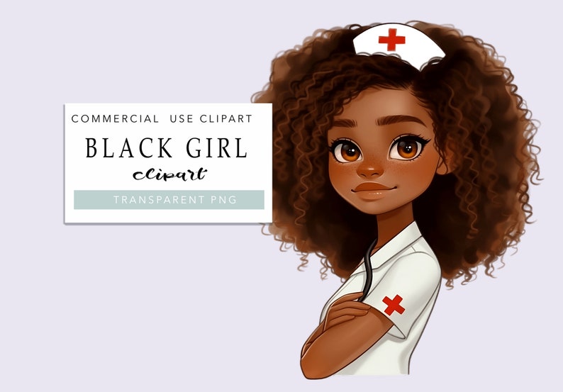 Black Nurse Png, African American Nurse Png, Black Nurse Clipart, Dark ...