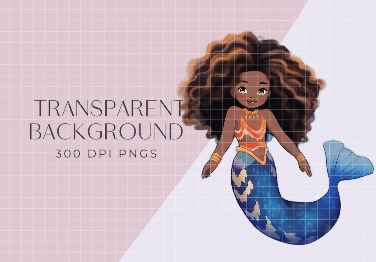 Black Mermaid Clipart, Black Mermaid Png, African American Mermaid ...