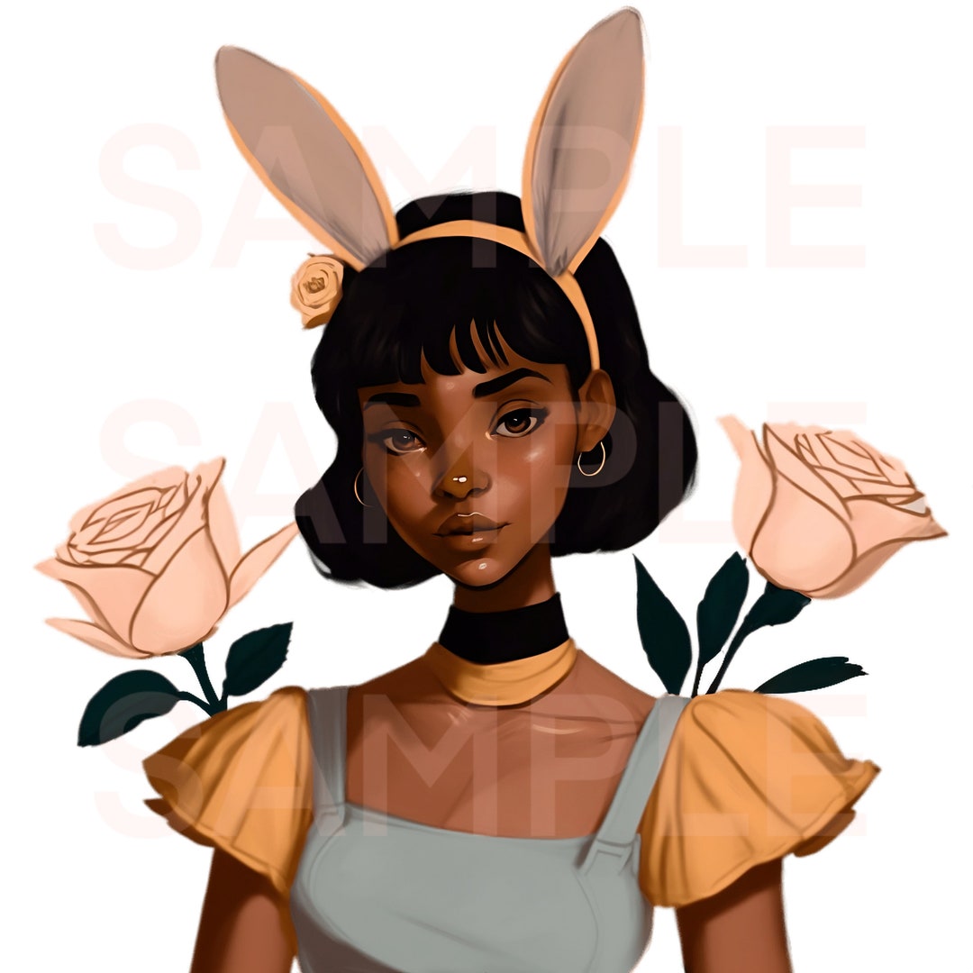 Black Woman Easter Png, African American Easter Png, Bunny Girl Png ...