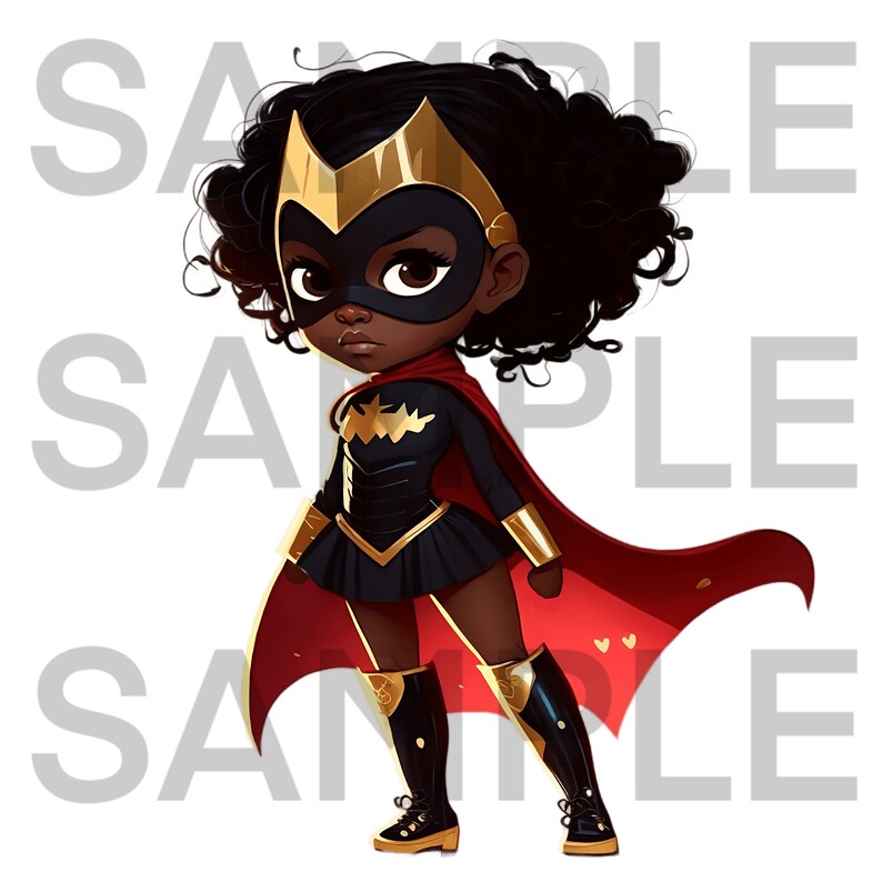 Black Superhero Clipart, Black Girl Clipart, African American Png ...
