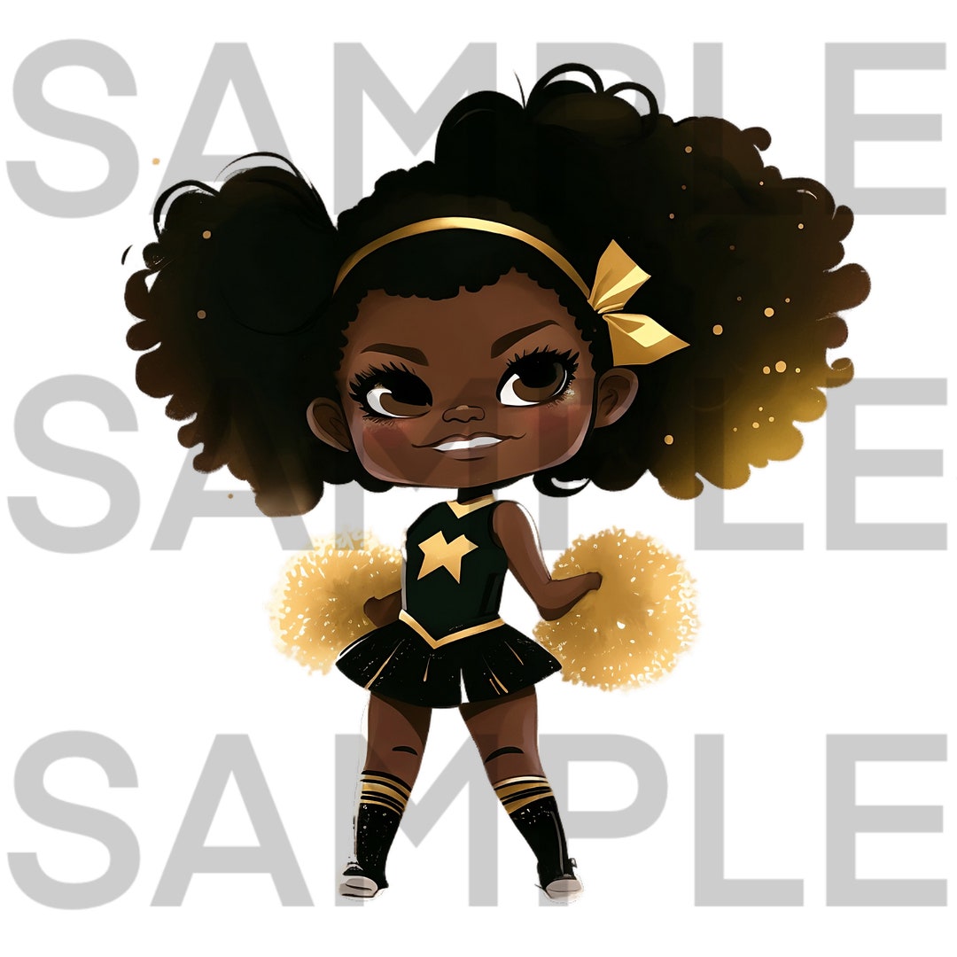Black Girl Clipart, Cheerleader Clipart Download, Black Girl Png ...
