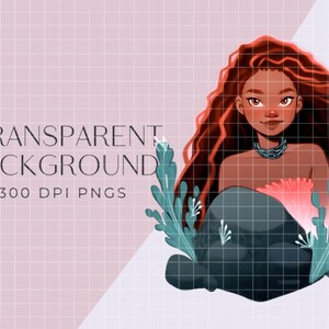 Black Mermaid Clipart, Black Mermaid Png, Little Mermaid Black, African ...