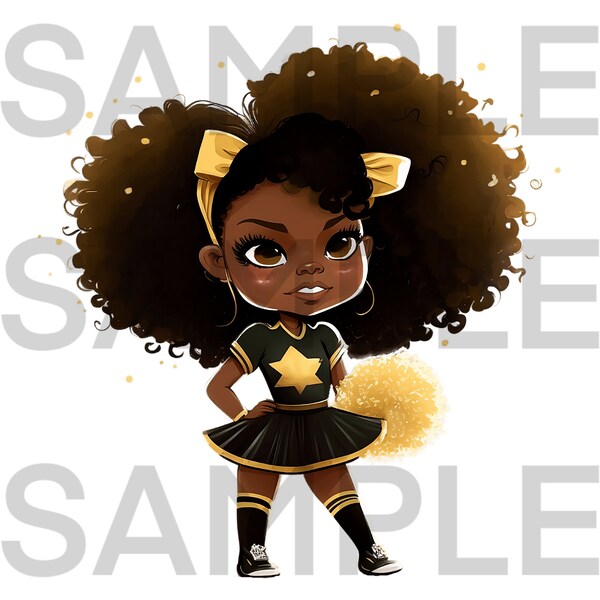 African American Cheerleader Png - Etsy