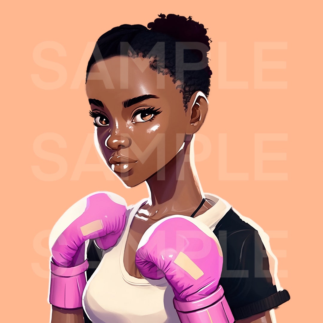 Black Woman Boxing Png, African American Boxing Png, Transparent ...