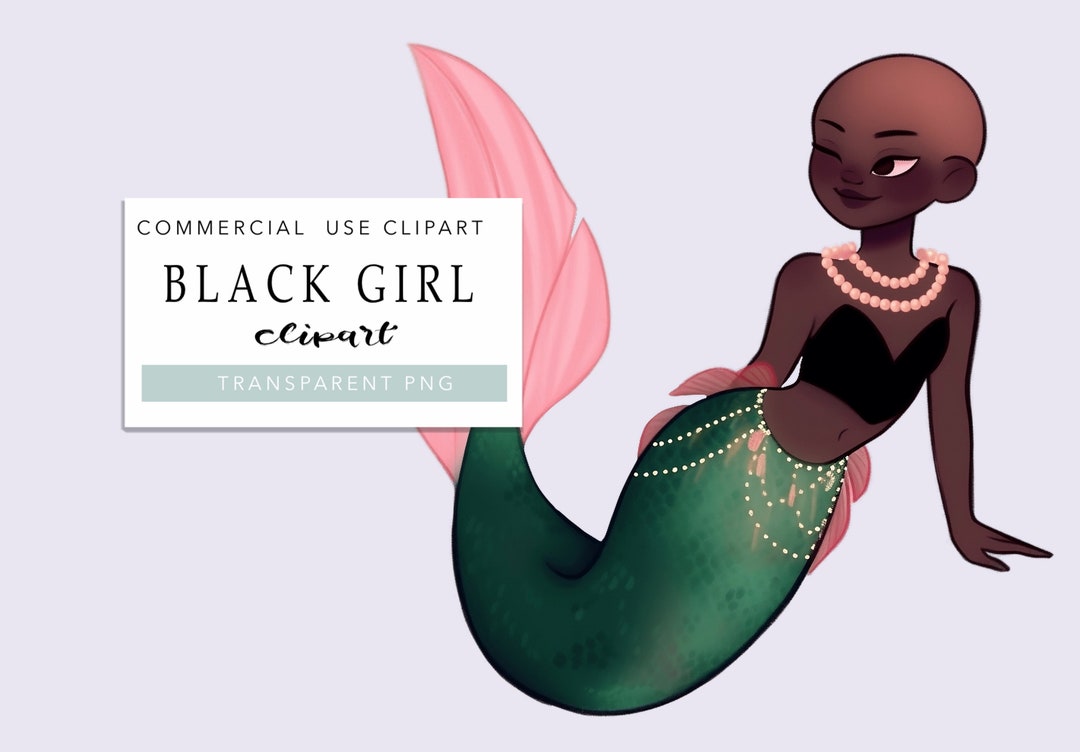 Black Mermaid Png, African American Mermaid Png, Dark Skin Mermaid Png ...