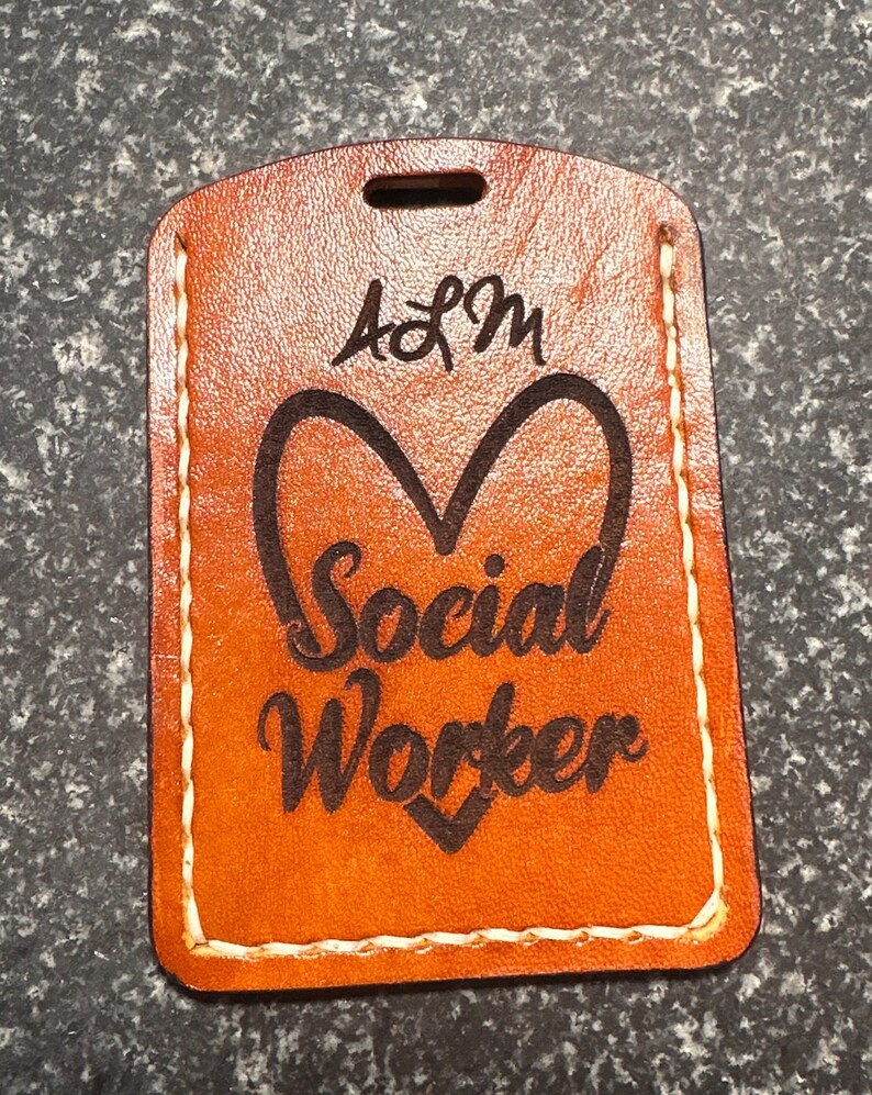 Custom Leather ID Holder for Lanyard - Etsy