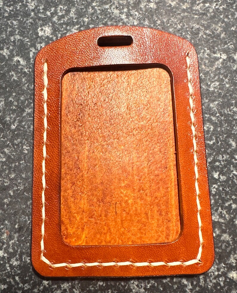 Custom Leather ID Holder for Lanyard - Etsy