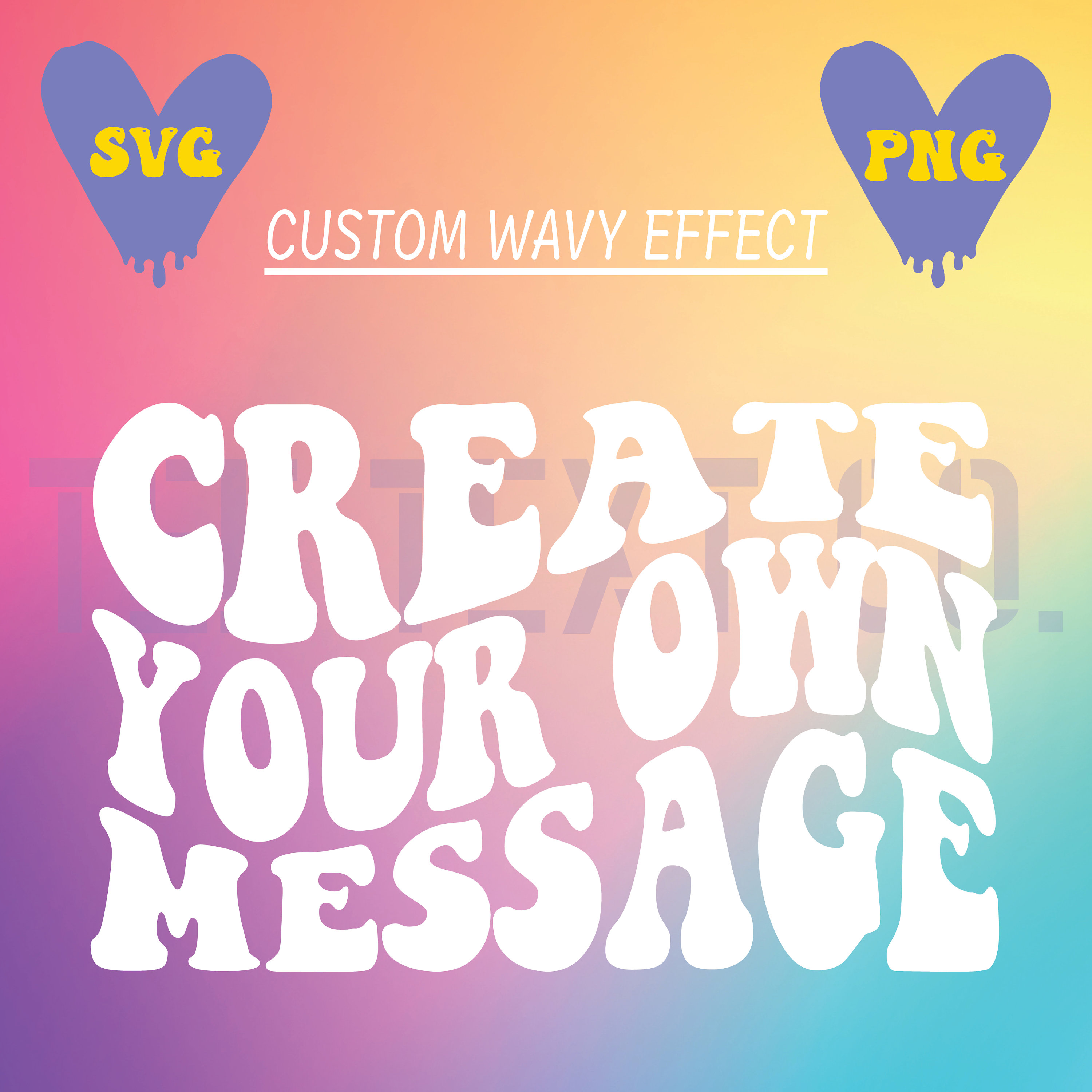 Custom Wavy Stacked Svg, Custom Retro Wavy Text Svg, Custom SVG, Custom ...