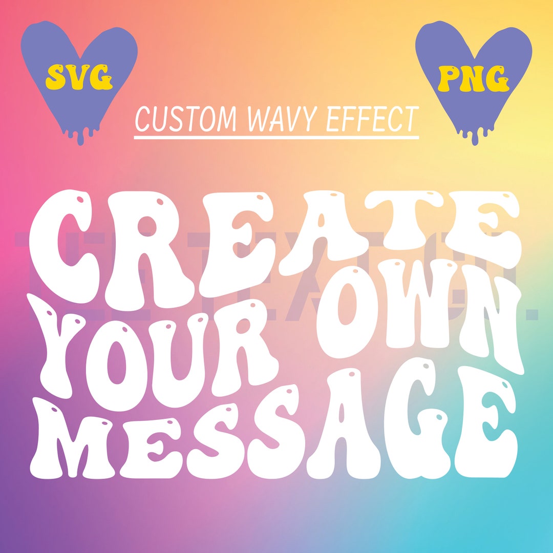 Custom Wavy Stacked Svg, Custom Retro Wavy Text Svg, Custom SVG, Custom ...