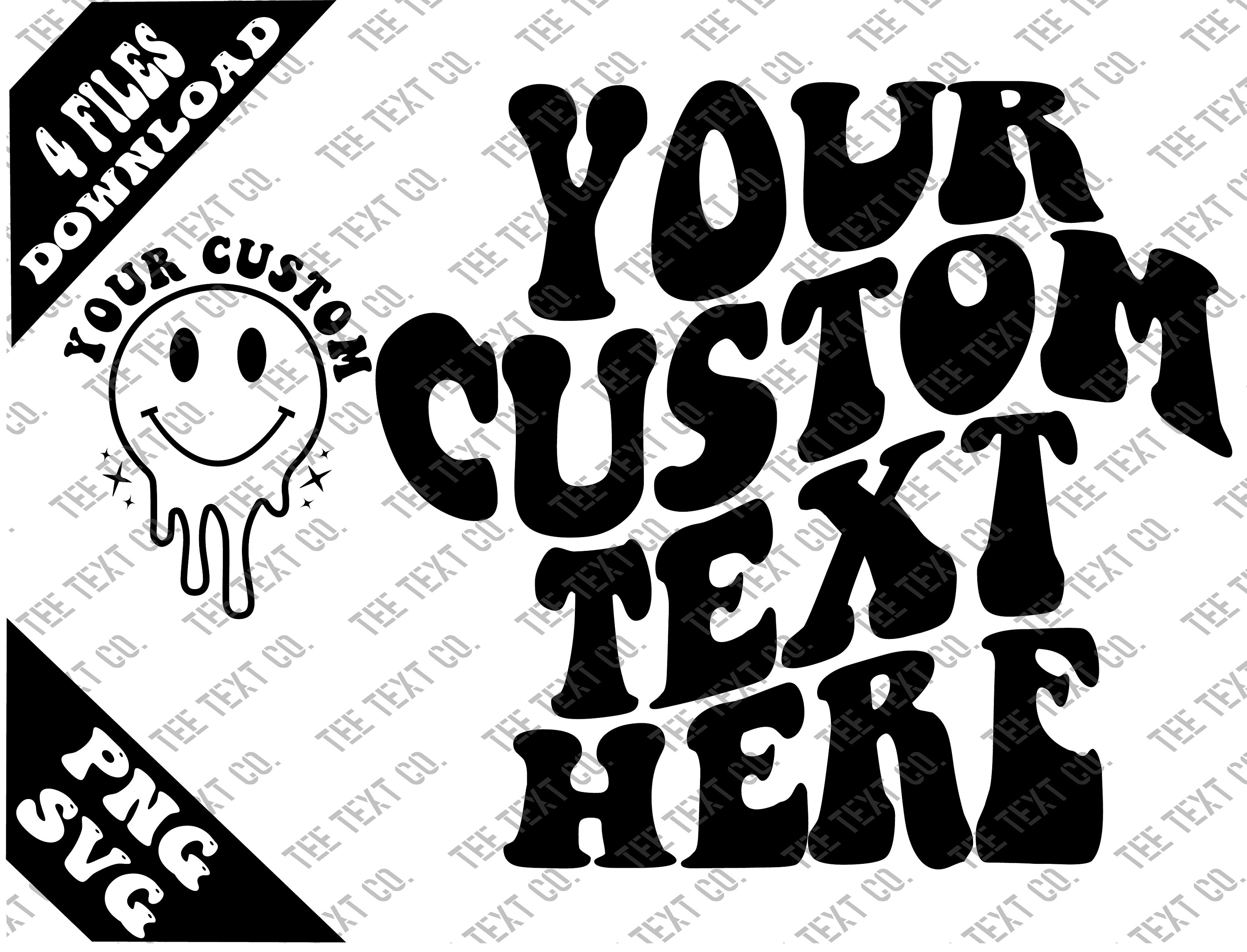 Your Custom Wavy SVG | Custom Wavy Stacked SVG | Customized Retro Text ...