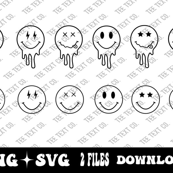 Dripping Smiley Face - Etsy
