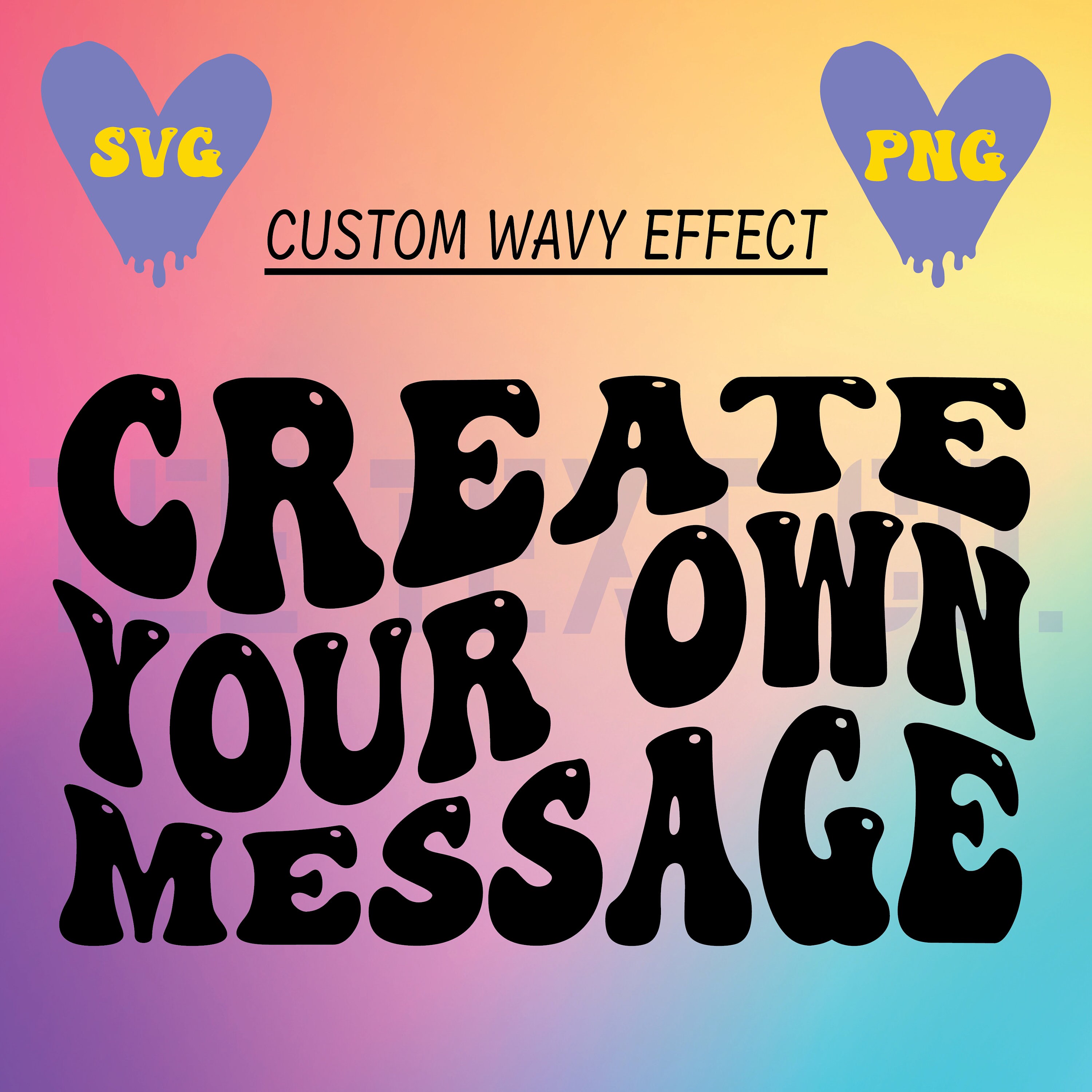 Custom Wavy Stacked Svg, Custom Retro Wavy Text Svg, Custom SVG, Custom ...