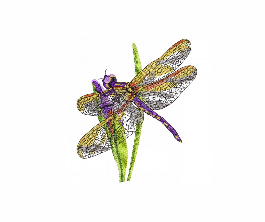 Dragonfly Machine Embroidery Design. 5 Sizes. Insects Embroidery Design ...