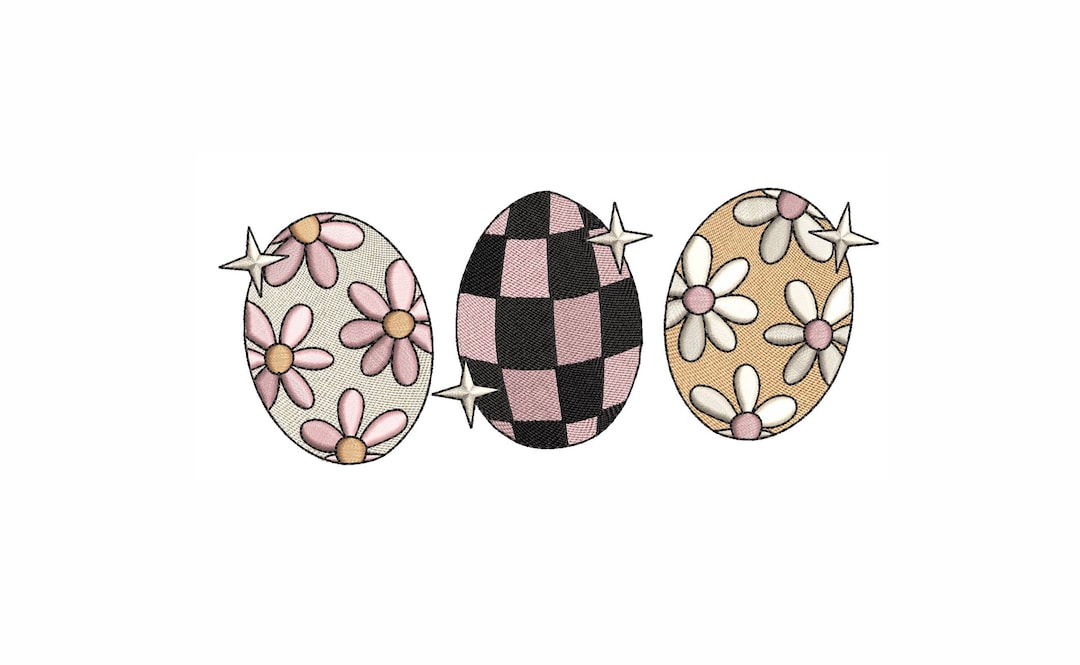 Easter Egg Machine Embroidery Design. 3 Sizes. Easter Embroidery Design ...