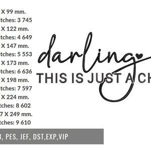 Darling This is Just A Chapter Machine Embroidery Design. 7 Sizes ...