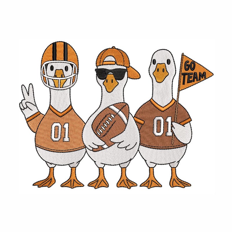 Duck Embroidered Football - Etsy