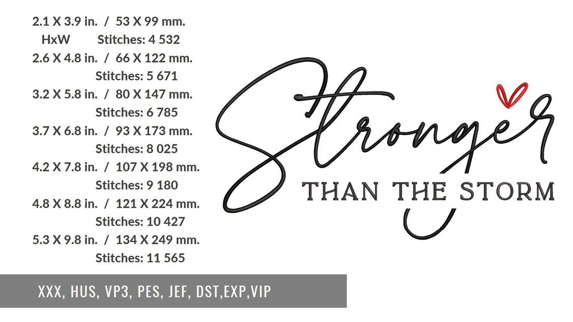 You Are Stronger Than the Storm Machine Embroidery Design. 7 Sizes ...