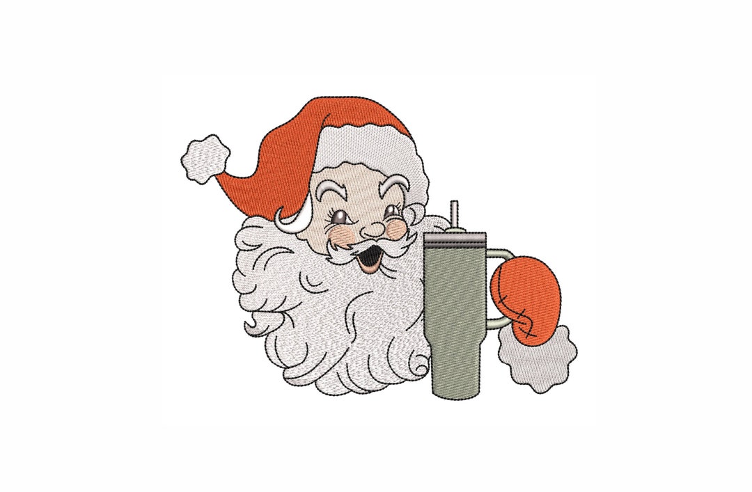 Santa Machine Embroidery Design. 4 Sizes. Merry Christmas Embroidery ...